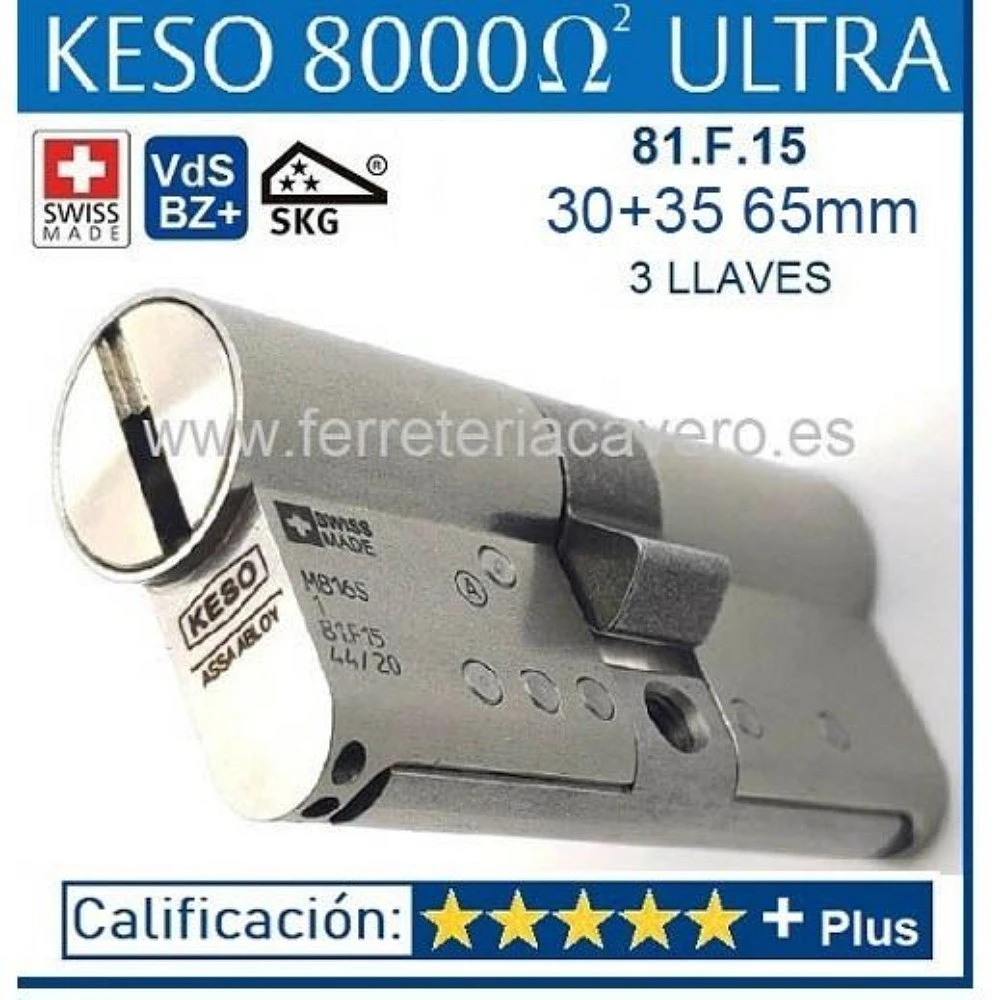 KESO 8000 Omega² 81.F15 ULTRA 30+35:65 3 Llaves.