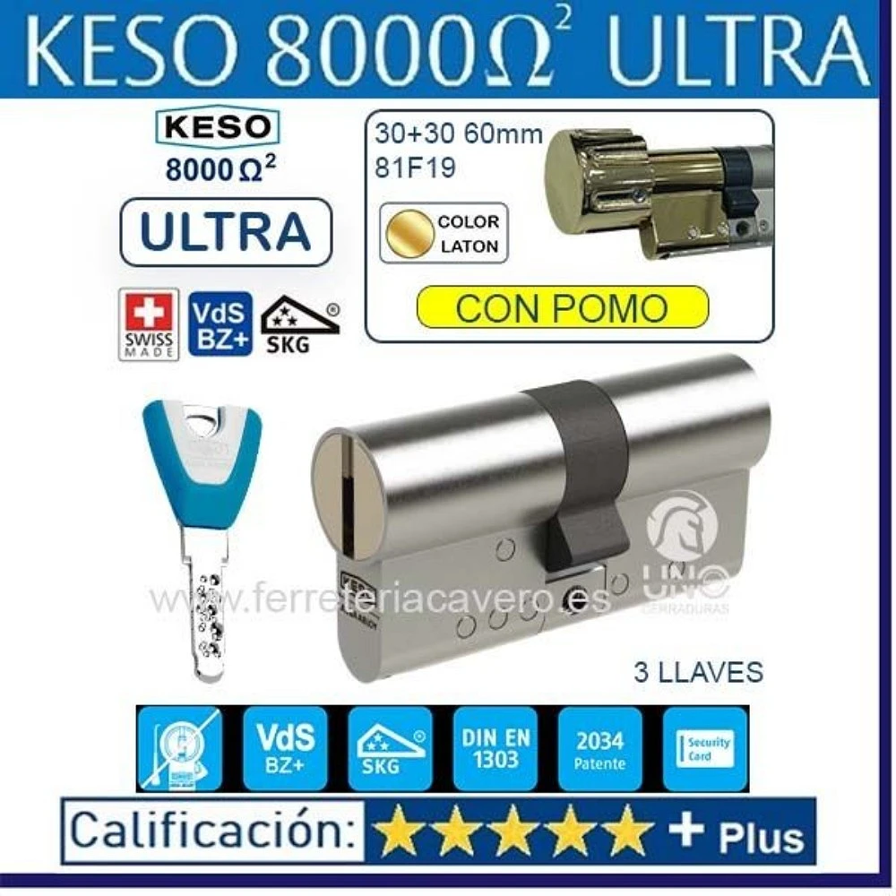 Bombín de Seguridad KESO 8000 Omega 2 - SKG***